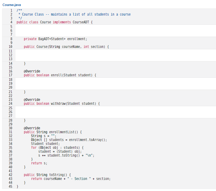 Solved In this assignment, a complete implementation of a | Chegg.com