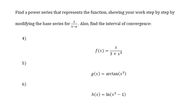 Solved Find a power series that represents the function, | Chegg.com