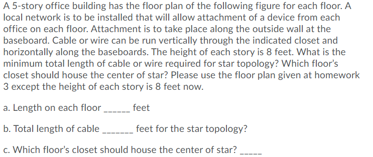 Solved A 5-story office building has the floor plan of the | Chegg.com