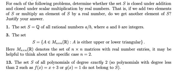 Solved For each of the following problems, determine whether | Chegg.com