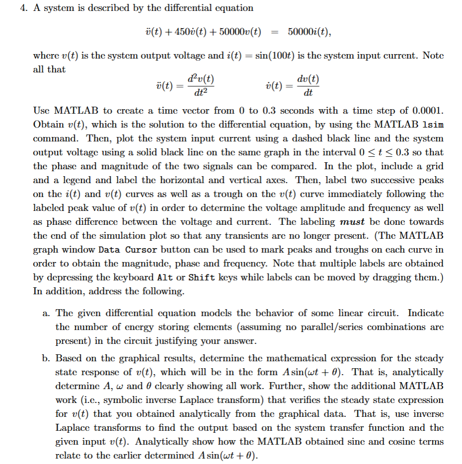 Solved A system is described by the differential | Chegg.com