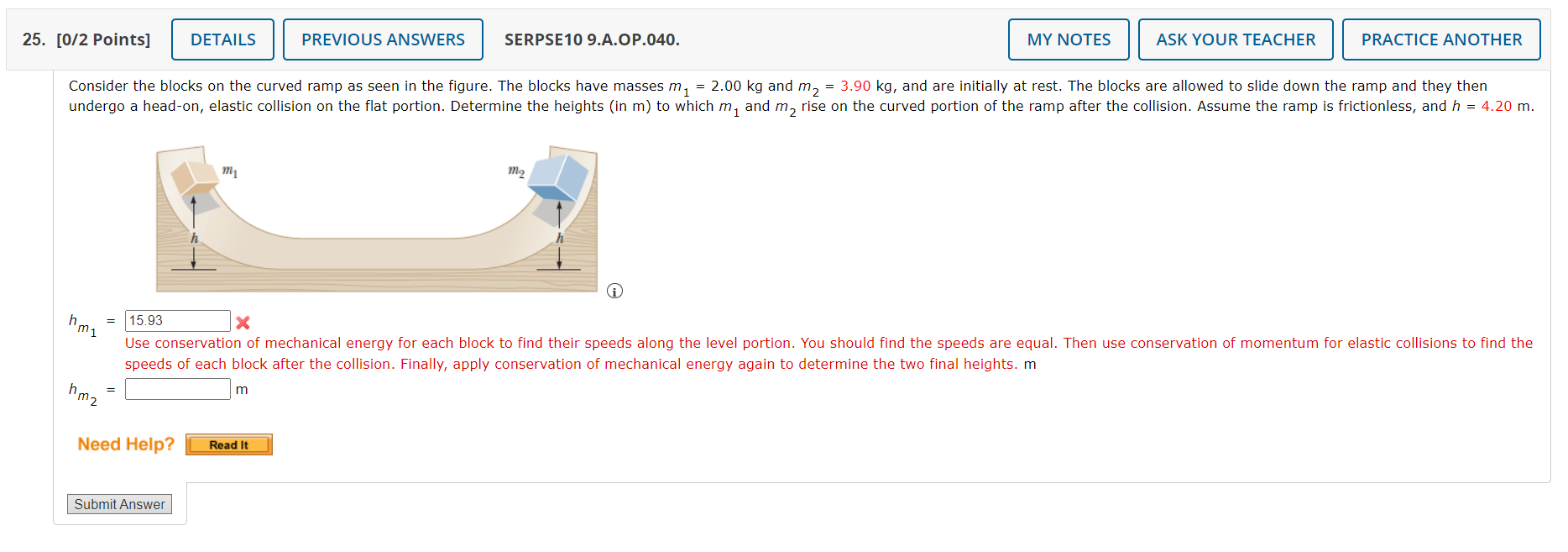 Solved hm1= speeds of each block after the collision. | Chegg.com