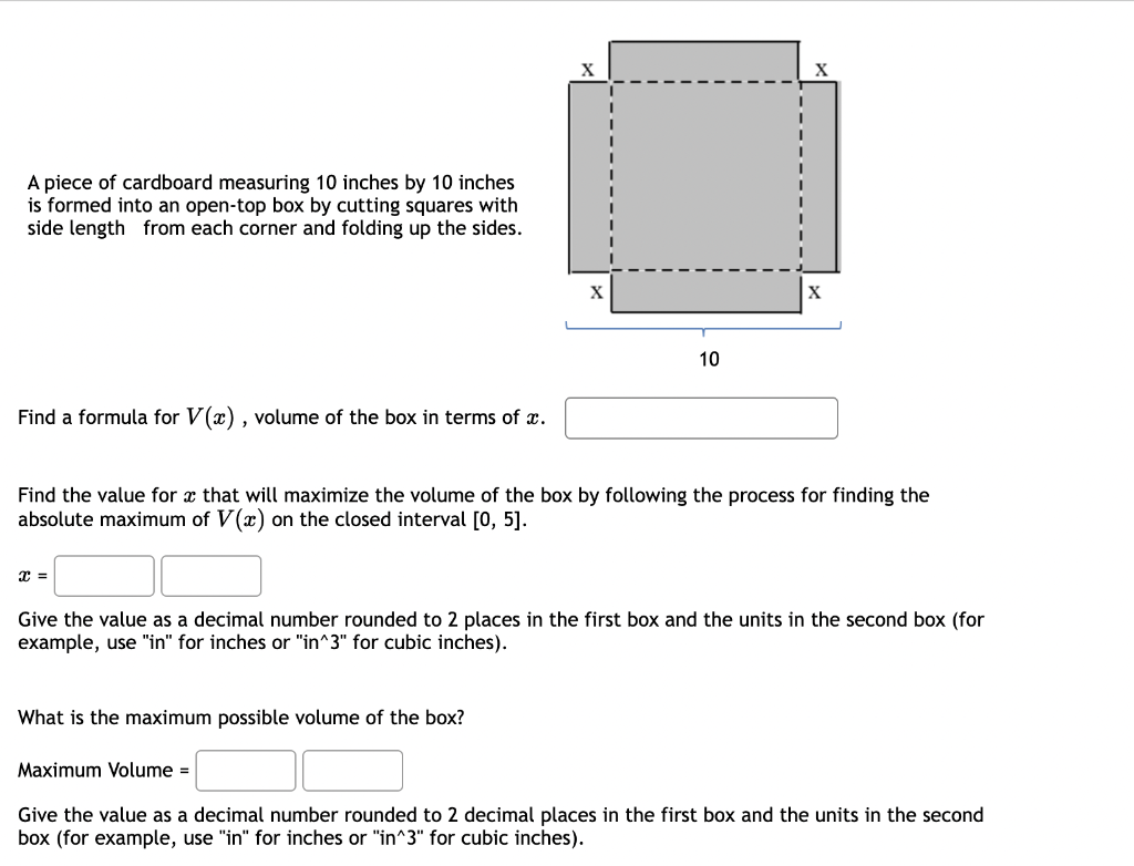 [Solved]: A piece of cardboard measuring 10 inches by 10 i