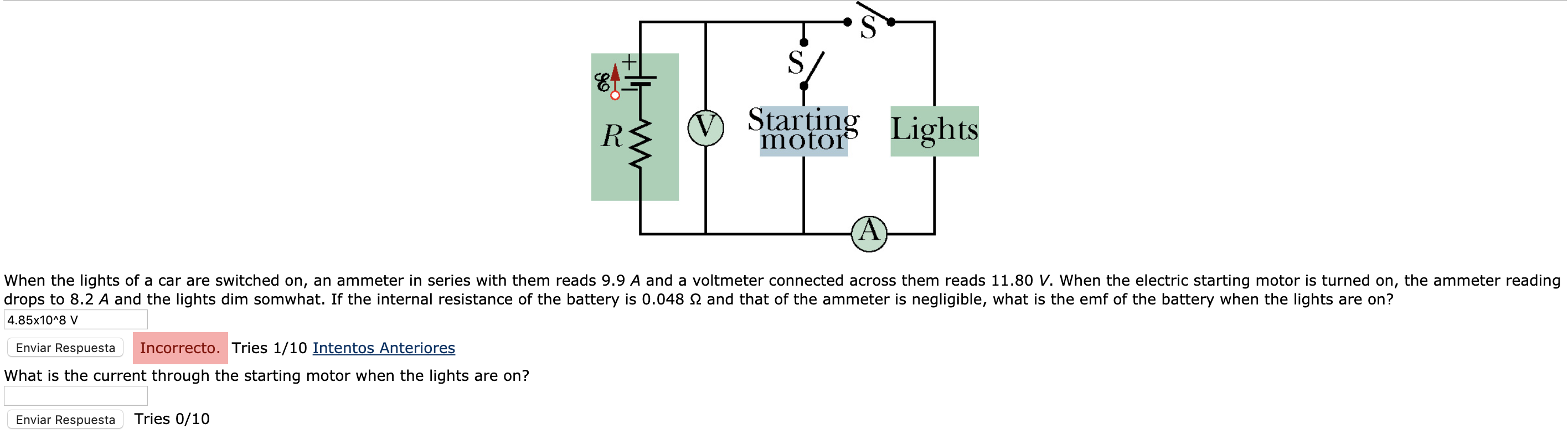 Solved RŽ V Starting Lights When the lights of a car are | Chegg.com