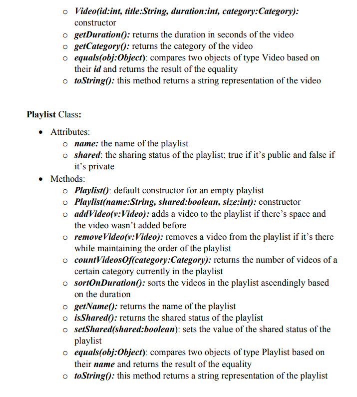 Solved Exercise 1: Create the classes along with the | Chegg.com