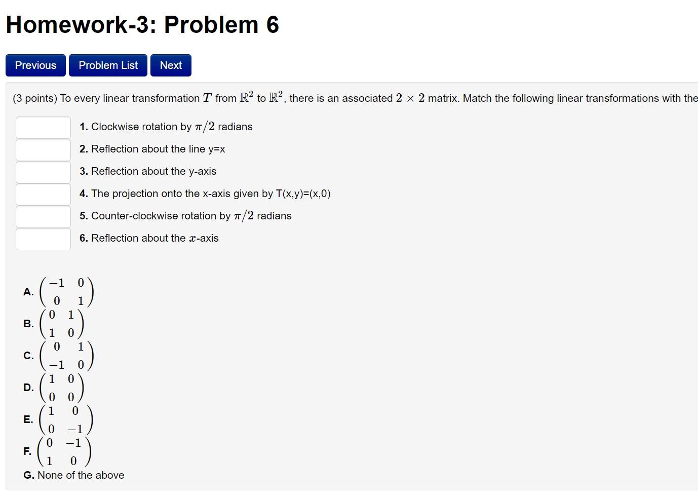 Solved (3 points) To every linear transformation T from R2 | Chegg.com