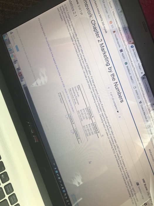 Solved mework: Chapter 2 Marketing by the Numbers on sales | Chegg.com