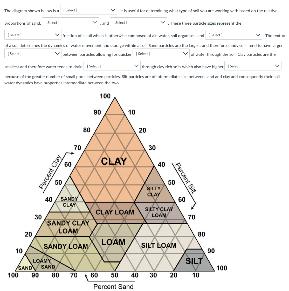 Solved The diagram shown below is aproportions of sand,. ﻿It | Chegg.com