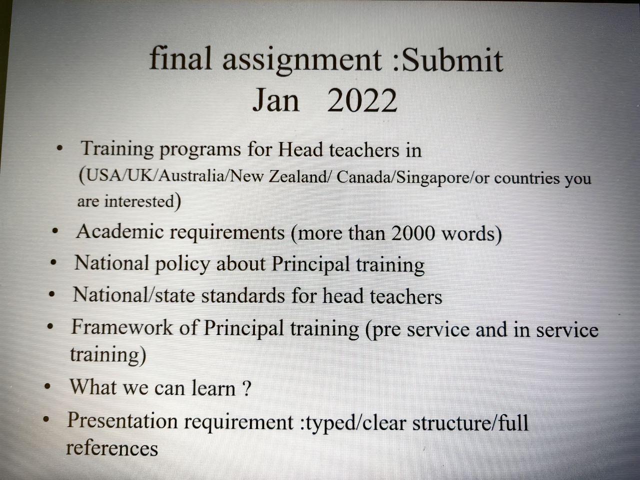 final assignment :Submit Jan 2022 - Training programs | Chegg.com