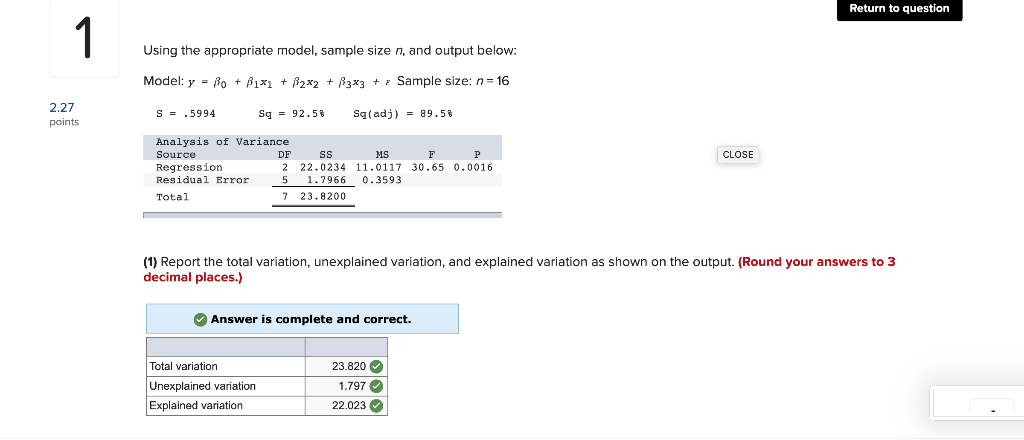 Solved Return to question Using the appropriate model, | Chegg.com