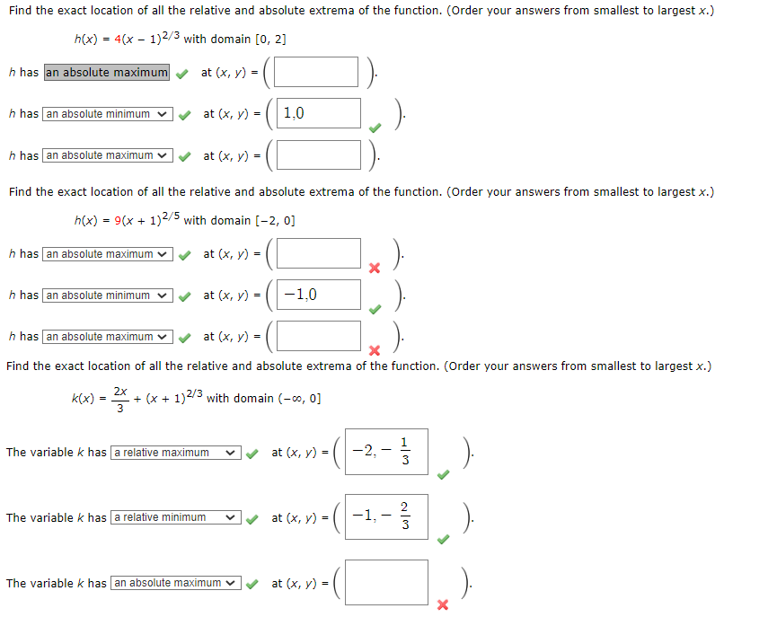 Solved Find the exact location of all the relative and | Chegg.com