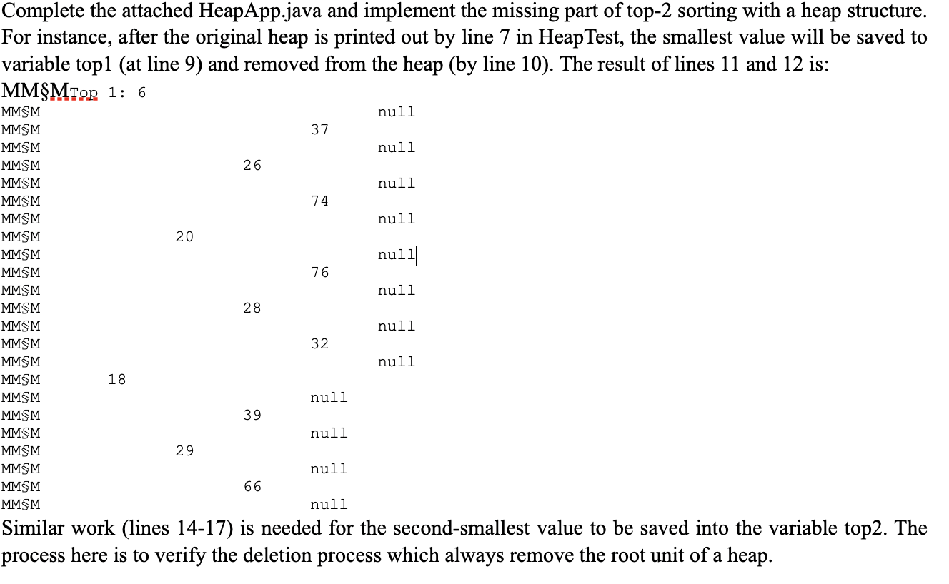 Complete the attached HeapApp.java and implement the | Chegg.com