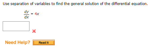 Solved Use separation of variables to find the general | Chegg.com