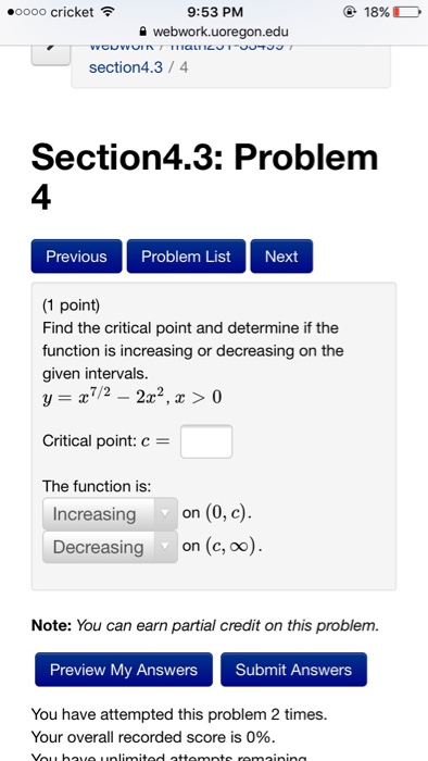 Solved Find the critical point and determine if the function | Chegg.com