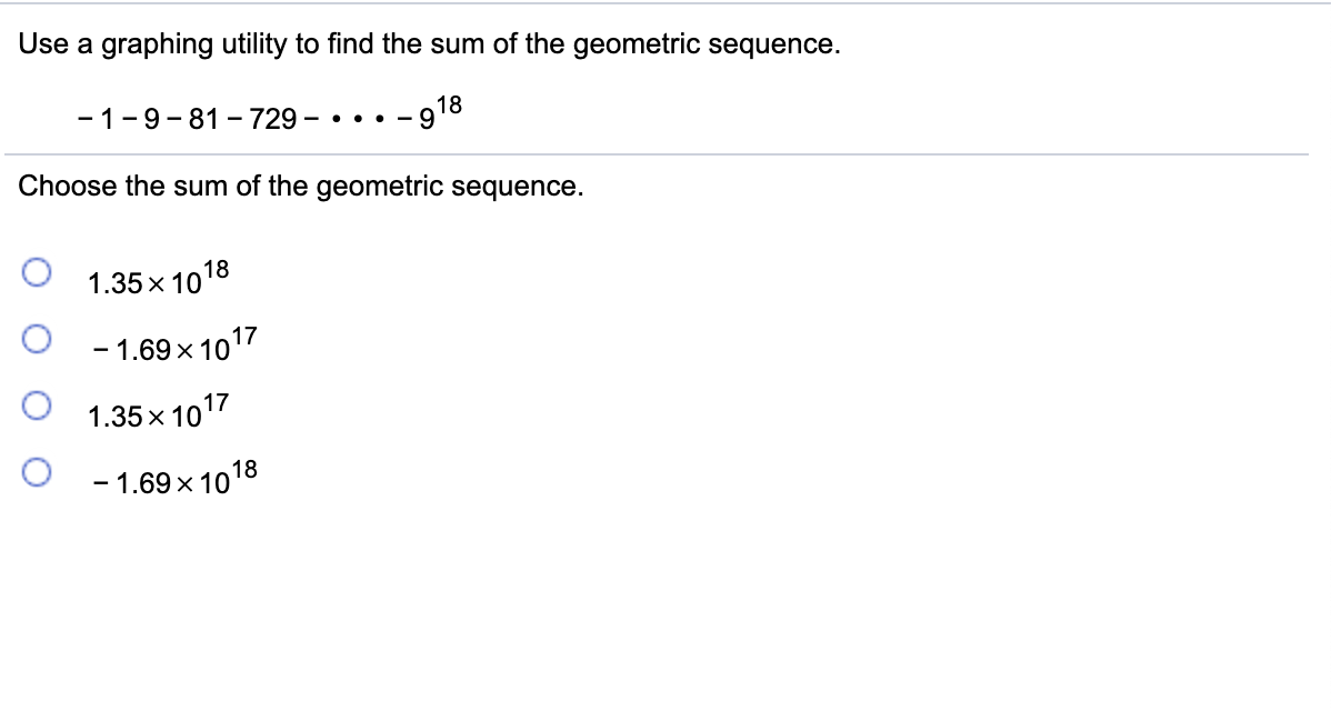 Solved Use a graphing utility to find the sum of the | Chegg.com