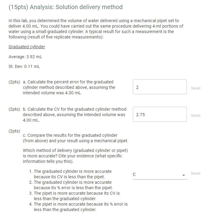Solved What is the CV for the mass value? What is the CV for | Chegg.com
