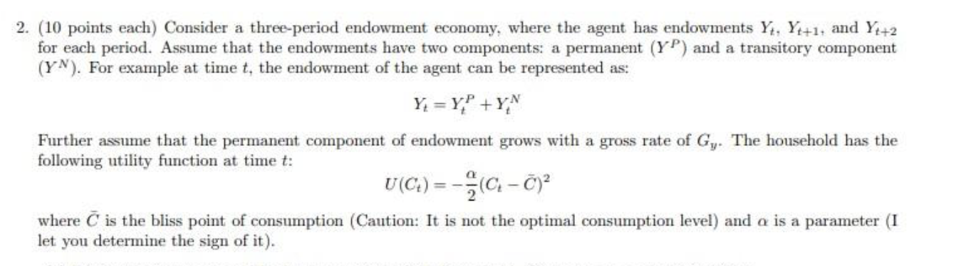 Derive the intertemporal budget constraint of the | Chegg.com