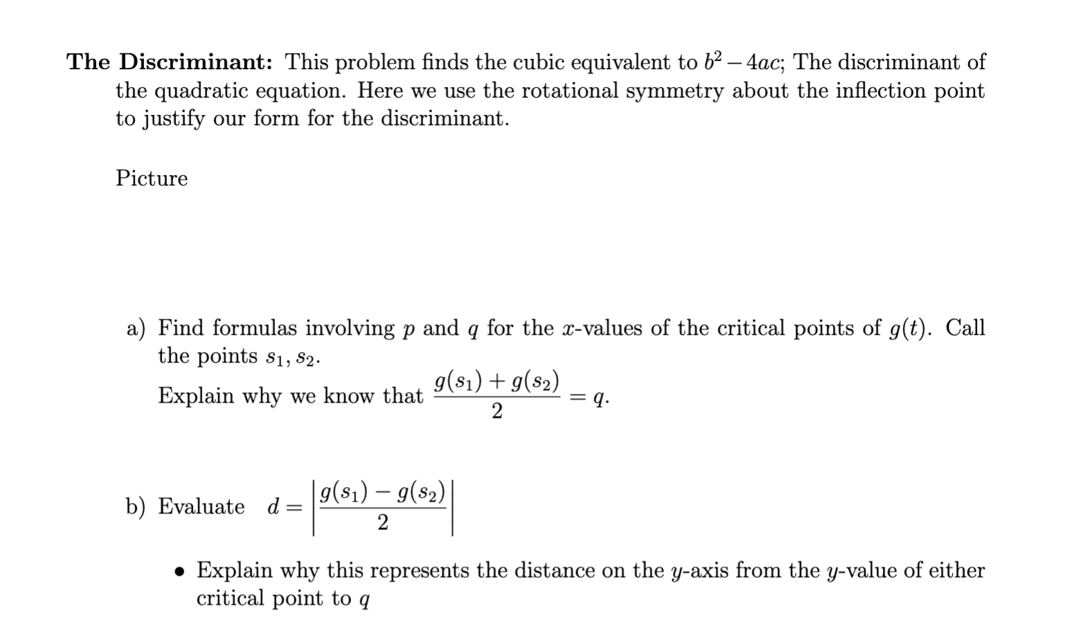 Solved The Discriminant: This problem finds the cubic | Chegg.com