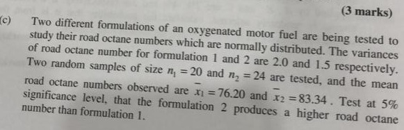 Solved (3 marks) c) Two different formulations of an | Chegg.com