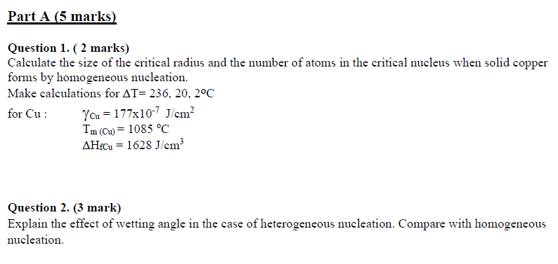 Solved Calculate the size of the critical radius and the | Chegg.com