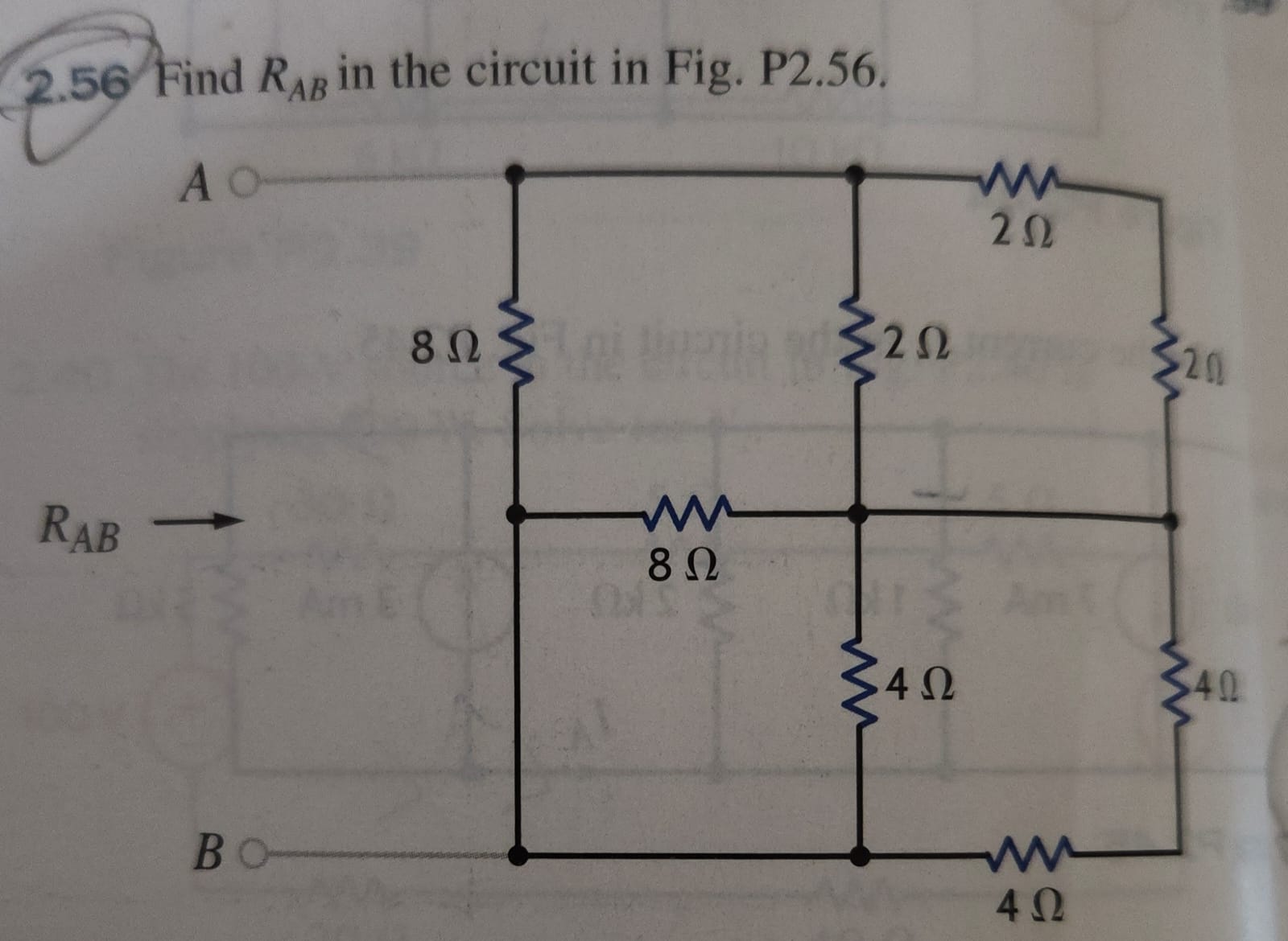 Solved 2.56 Find RAB in the circuit in Fig. P2.56. | Chegg.com