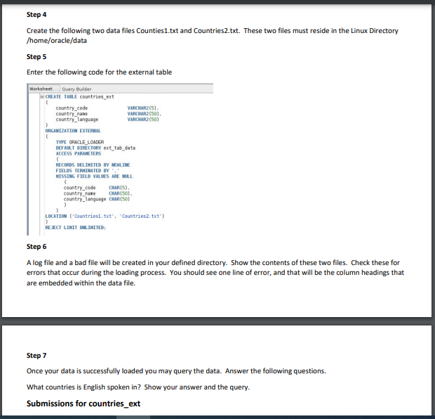 Solved Lab Exercise 10 External Tables External tables allow | Chegg.com