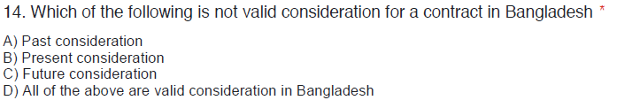 Solved 14. Which of the following is not valid consideration | Chegg.com