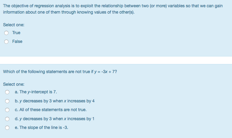 Solved The objective of regression analysis is to exploit | Chegg.com