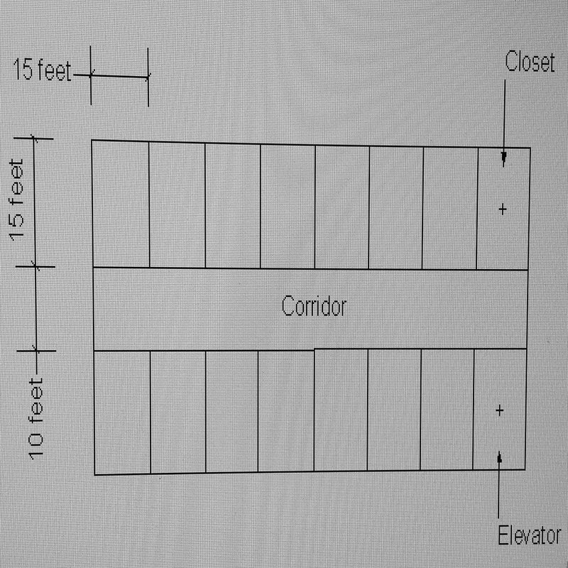 1) A 10-story office building has the floor plan of | Chegg.com