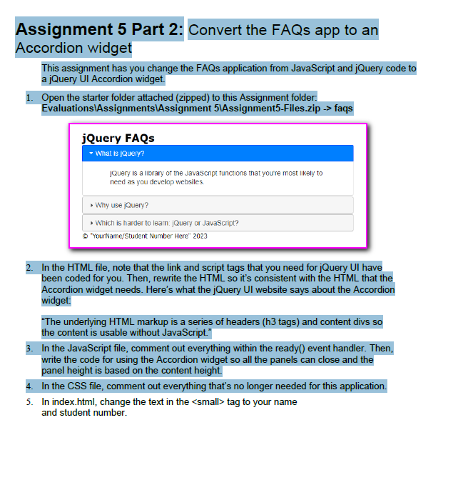 Solved Instructions I got: Assignment 5 Part 2: Convert the | Chegg.com