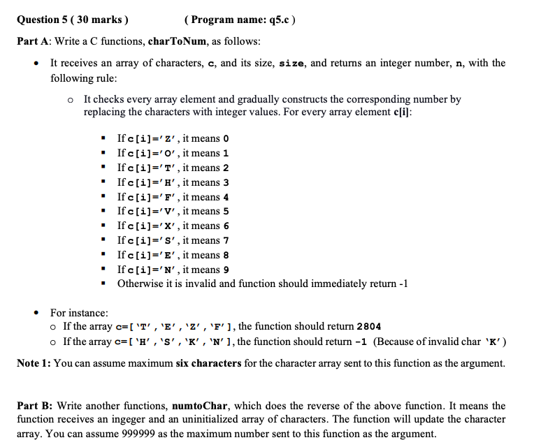 Solved Question 5 ( 30 marks) ( Program name: q5.c) Part A: | Chegg.com