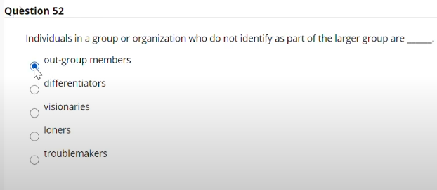 Solved Question 52 Individuals in a group or organization | Chegg.com