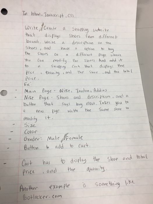 Solved Tr html, lava script , css write Creak a Shoppin | Chegg.com