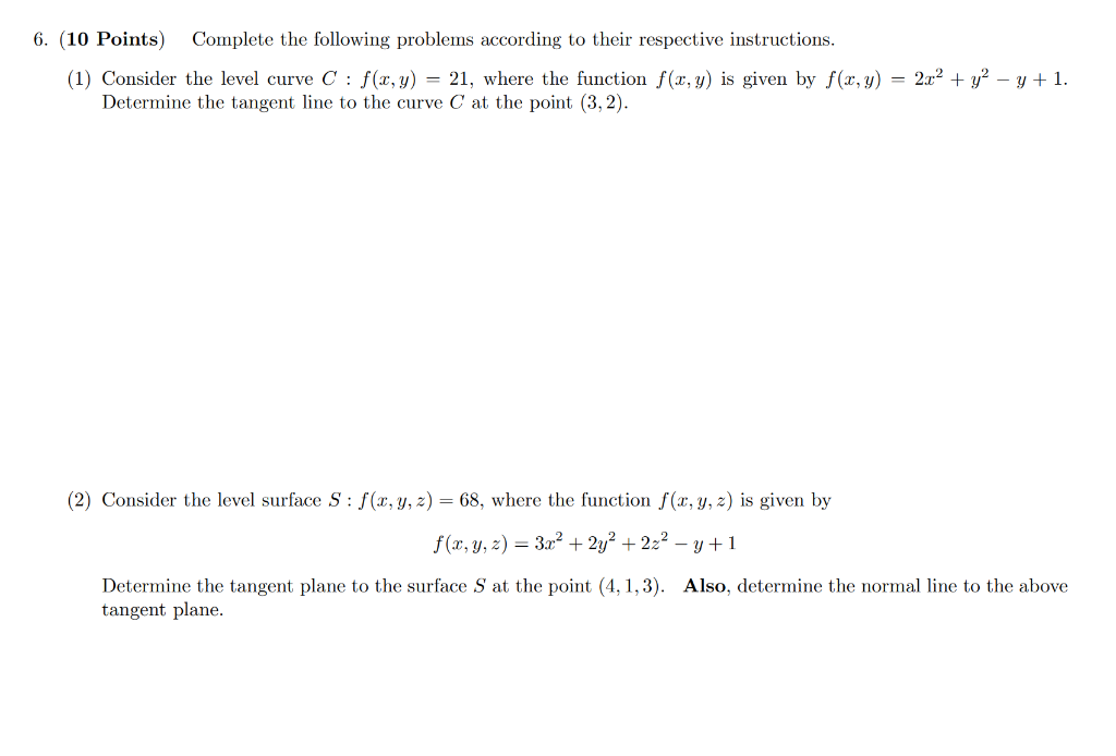 Solved 6. (10 Points) Complete the following problems | Chegg.com Solved 6. (10 Points) Complete the following problems | Chegg.com