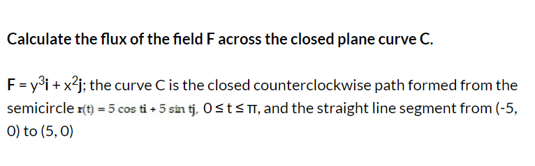 Solved Calculate the flux of the field F across the closed | Chegg.com