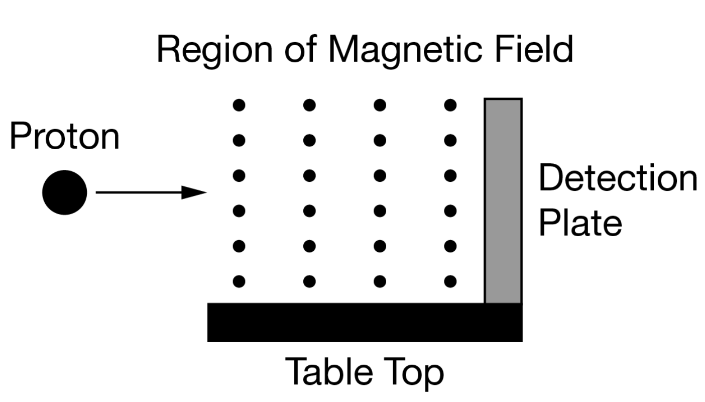 Solved Region of Magnetic Field Proton Detection Plate Table | Chegg.com