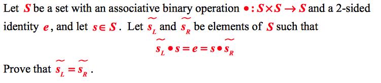 Solved Let S be a set with an associative binary operation : | Chegg.com
