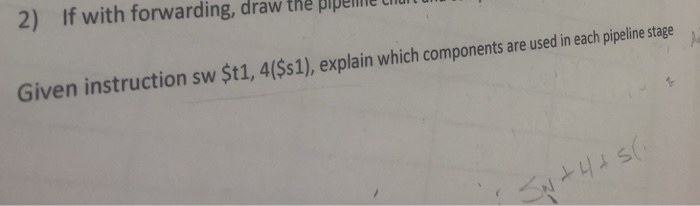 Solved 2) If with forwarding, draw the pipelmileu Given | Chegg.com