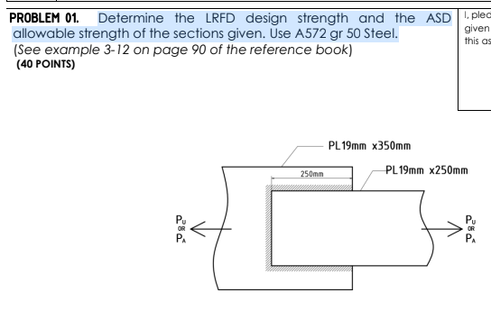 Solved PROBLEM 01. Determine the LRFD design strength and | Chegg.com