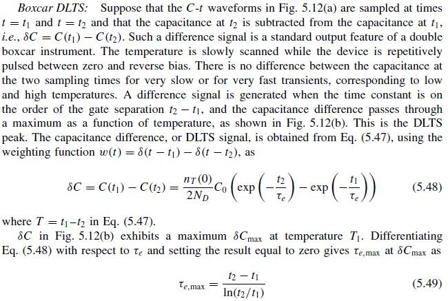 Boxcar DLTS: Suppose that the C-t waveforms in Fig. | Chegg.com