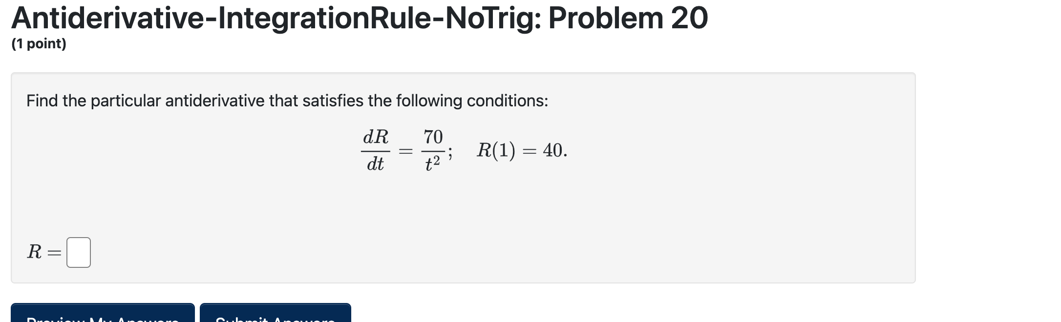 Solved Antiderivative-IntegrationRule-NoTrig: Problem 20 (1 | Chegg.com