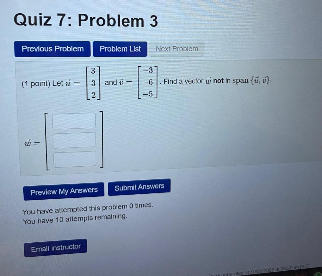 Solved (1 point) Let H be the set of all vectors of the form | Chegg.com