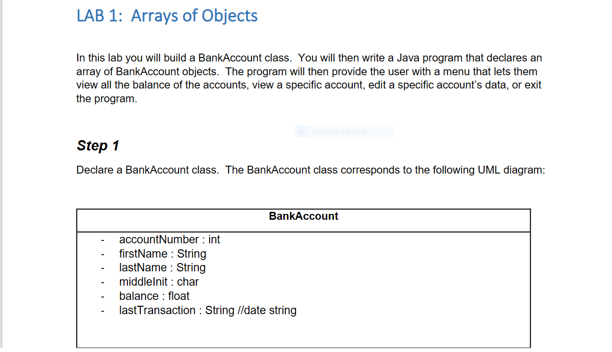 Solved In This Lab You Will Build A Bankaccount Class You 