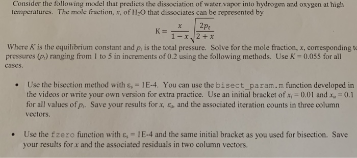 Solved Answer In Matlab Code And Use Bisectparamm