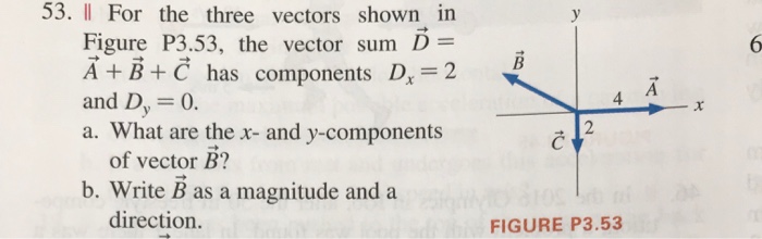 Solved 53. Il For the three vectors shown in Figure P3.53, | Chegg.com