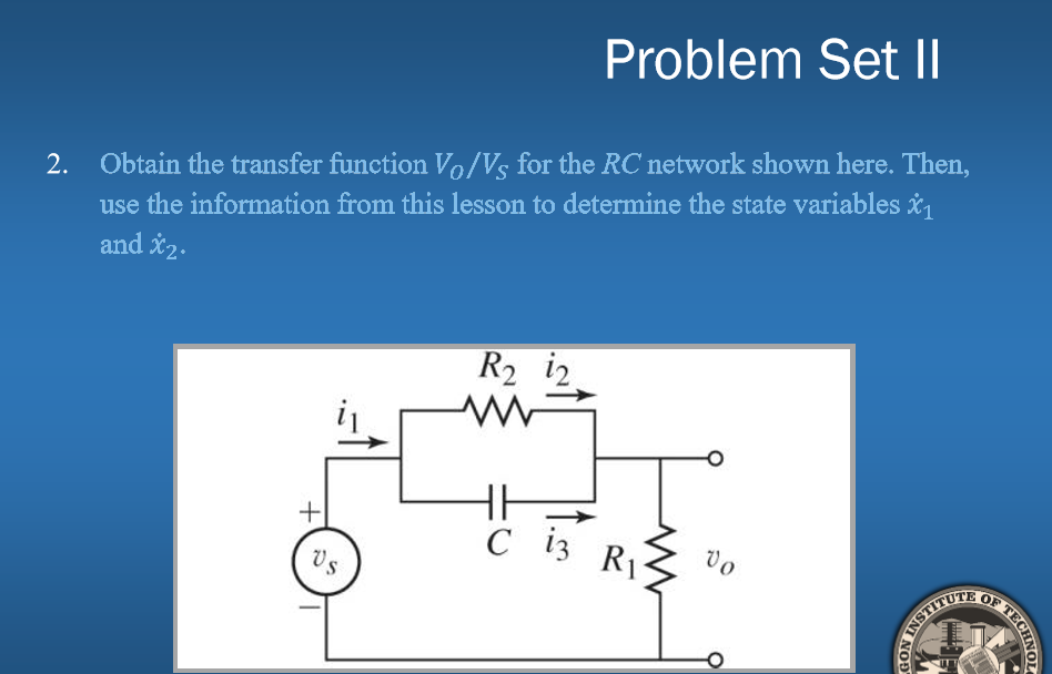 Solved Problem Set II 2. Obtain the transfer function Vo/Vs | Chegg.com