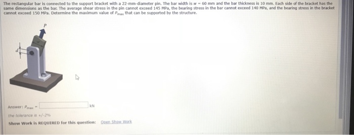 Solved The rectangular bar is connected to the support | Chegg.com