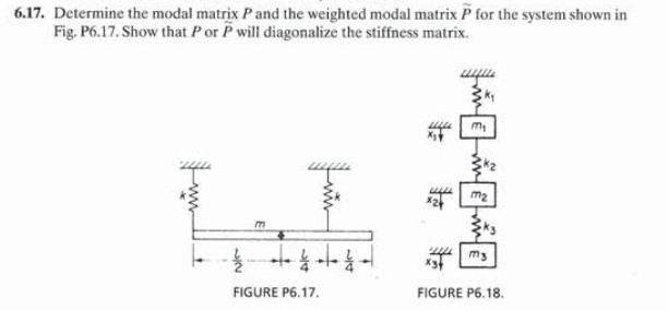 Solved 6.17. Determine the modal matrix P and the weighted | Chegg.com