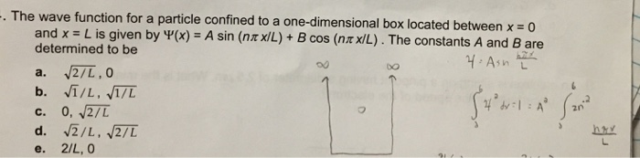Solved . The wave function for a particle confined to a | Chegg.com