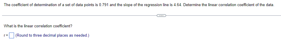 Solved The coefficient of determination of a set of data | Chegg.com
